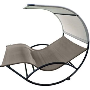 vivere aluminum double chaise rocker, cocoa