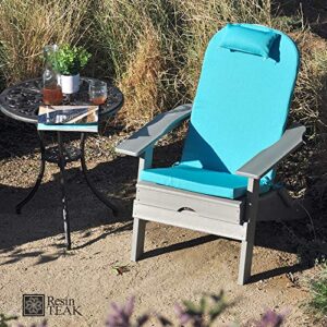 RESINTEAK Adirondack Chair, All Weather Resistant, HDPE Poly Lumber, Comfortable Patio Furniture, Premium Quality, Outdoor Plastic Adirondack Chairs, New Tradition Collection (Gray