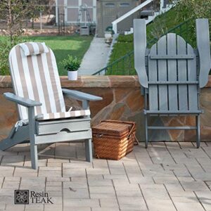 RESINTEAK Adirondack Chair, All Weather Resistant, HDPE Poly Lumber, Comfortable Patio Furniture, Premium Quality, Outdoor Plastic Adirondack Chairs, New Tradition Collection (Gray