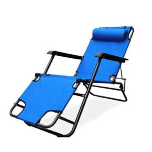 Tenozek Folding Beach Lounge Chair, Portable Outdoor Zero Gravity Chair Camping Reclining Chairs Patio Pool Beach Chaise Lawn Recliner (2 Pieces, Blue)