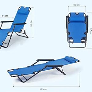 Tenozek Folding Beach Lounge Chair, Portable Outdoor Zero Gravity Chair Camping Reclining Chairs Patio Pool Beach Chaise Lawn Recliner (2 Pieces, Blue)