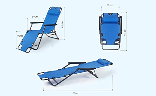 Tenozek Folding Beach Lounge Chair, Portable Outdoor Zero Gravity Chair Camping Reclining Chairs Patio Pool Beach Chaise Lawn Recliner (2 Pieces, Blue)