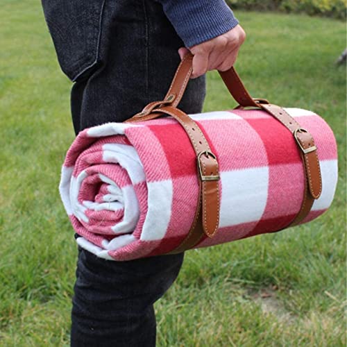 Lolmi PU Leather Carry Strap ,Picnic Blanket Carry Strap for Camping, Festivals, Picnics 2P