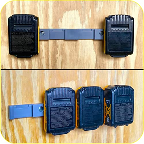 Battery Holder for 4x 20V Dewalt Batteries | 20V Battery Holder Dewalt | Battery Storage for Dewalt | Wall Mount for Dewalt 20V Batteries