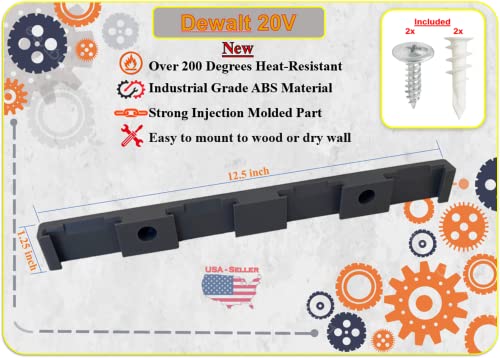 Battery Holder for 4x 20V Dewalt Batteries | 20V Battery Holder Dewalt | Battery Storage for Dewalt | Wall Mount for Dewalt 20V Batteries