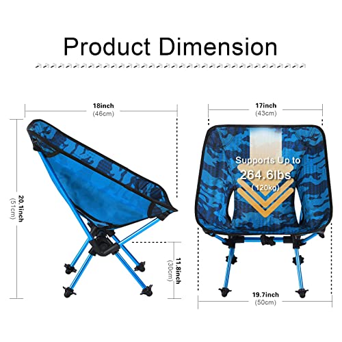 ABCCANOPY Camping Chairs, Large, Turquoise