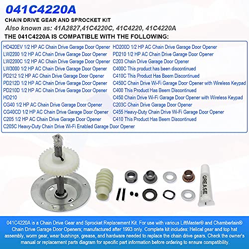 Replacement for Liftmaster 41c4220a Gear and Sprocket Kit fits Chamberlain, Sears, Craftsman 1/3 and 1/2 HP Chain Drive Models