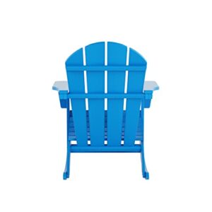 WestinTrends Malibu Outdoor Rocking Chair Set of 2, All Weather Resistant Poly Lumber Classic Porch Rocker Chair, 350 lbs Support Patio Lawn Plastic Adirondack Chair, Pacific Blue