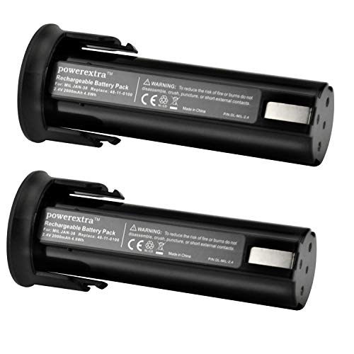 Powerextra 2Pack 2.4v 2000mAh NiCd Backup Battery for Milwaukee 48-11-0100 6550-20