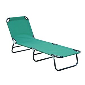 totoshop outdoor sun chaise lounge recliner patio camping cot bed beach pool chair fold