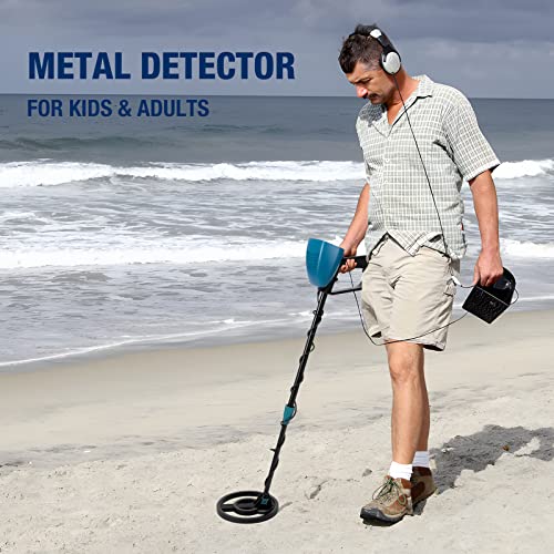 Metal Detector for Kids - 8 Inch Waterproof Kid Metal Detectors Gold Detector Lightweight Search Coil Adjustable Metal Detector for Junior & Youth with High Accuracy