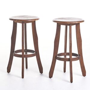 Christopher Knight Home Ruthie Indoor Acacia Wood Barstools, 2-Pcs Set, Dark Brown