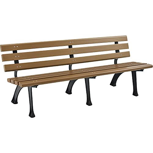 Global Industrial Park Bench with Backrest, 6'L, Tan