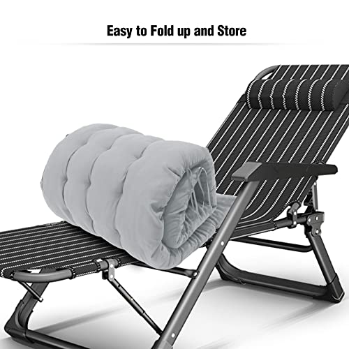 REDCAMP Chaise Lounge Chair Cushion for Patio Furniture, Thicker Soft Comfortable Zero Gravity Chair Pad for Outdoor Indoor Home Office, Grey 65"x21"