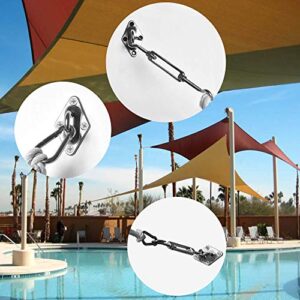 Shade&Beyond 316 Marine Grade Shade Sail Hardware Kit 5 inch for Rectangle and Square Sun Shade Sails Installation, 24 Pcs