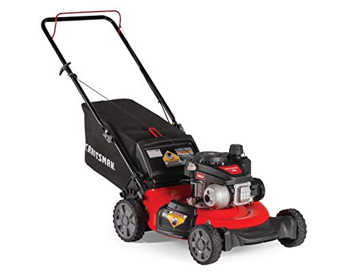 CRAFTSMAN Gas Powered Lawn Mower, 21-inch, 3-in-1 Mulching Push Mower with Bag, 140cc (M105)