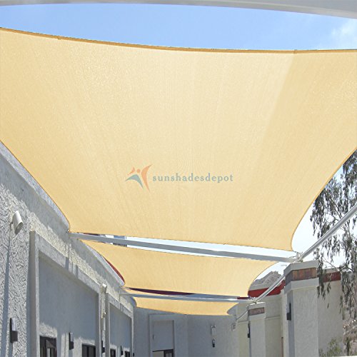 TANG Sunshades Depot 12' x 12' U-V Block Sun Shade Sail Perfect for Outdoor Patio Garden Pergola Gazebo Canopy Deck Playground Preschool Heavy Duty 180GSM Customize Made Size