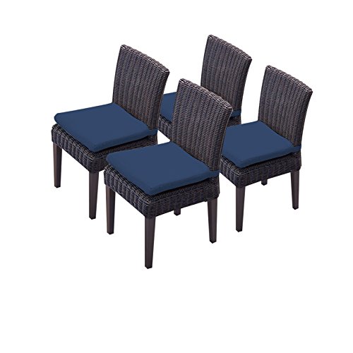 TK Classics Venice 4 Piece Armless Dining Chairs, Navy