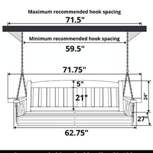 Amish Casual Heavy Duty 800 Lb Mission 5ft. Treated Porch Swing with Cupholders - Cedar Stain