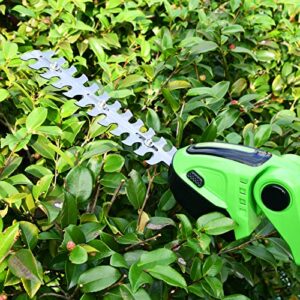 Evcitn Cordless Hedge Trimmer Electric Hand Held Grass Shear Shrubbery Clipper 24V Electric Grass Cutter with Rechargeable Battery and Charger Included for Garden and Lawn - Green