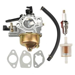 hilom carburetor carb with fuel filter spark plug for honda gx390 gx 390 gx340 gx 340 11hp 13hp 4-stroke engine lawn mower tiller cultivator replace 16100-zf6-v01 16100-zf6-v00 5244827