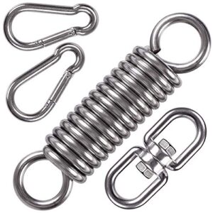 waremaid hammock chair hanging kit swing spring hardware, heavy duty suspension swivel hanger hook for punching bags, heavy bag, hanging chair, swing seat, rocking seat, porch swing, garden, 550 lb