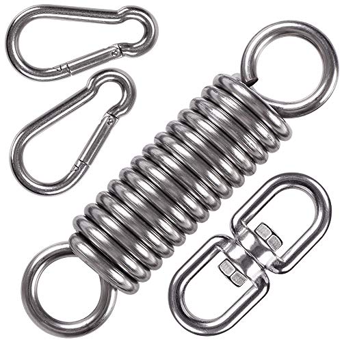 WAREMAID Hammock Chair Hanging Kit Swing Spring Hardware, Heavy Duty Suspension Swivel Hanger Hook for Punching Bags, Heavy Bag, Hanging Chair, Swing Seat, Rocking Seat, Porch Swing, Garden, 550 LB