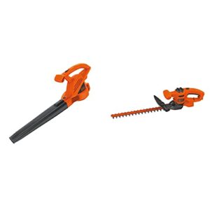 black+decker electric leaf blower, 7-amp (lb700) & electric hedge trimmer, 16-inch (beht100)