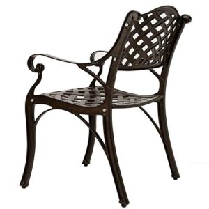 Puluomis Outdoor Patio Retro Bistro Cast Aluminum Dining Chairs, 2 Sets