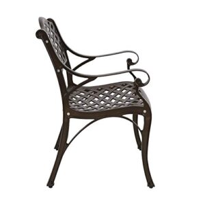 Puluomis Outdoor Patio Retro Bistro Cast Aluminum Dining Chairs, 2 Sets