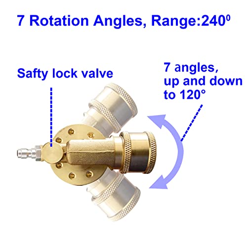 M MINGLE Gutter Cleaner Attachment, Pivoting Coupler for Pressure Washer Nozzle, 240 Degree Rotation, 1/4 Inch Quick Connect, 4500 PSI