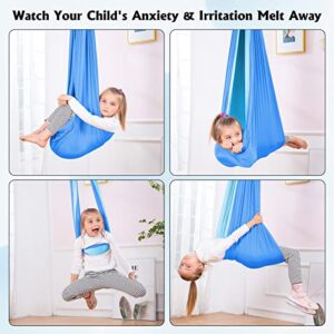 KABOER Cuddle Sensory Swing,Indoor Therapy Swing Double-Layer Hammock Swings with 360° Swivel Hanger for Kids&Adults to Play&Calm,Hanging Therapy Swing for with Sensory Needs,Max Weight 200lbs,Blue