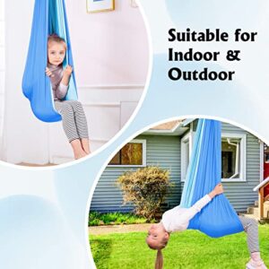 KABOER Cuddle Sensory Swing,Indoor Therapy Swing Double-Layer Hammock Swings with 360° Swivel Hanger for Kids&Adults to Play&Calm,Hanging Therapy Swing for with Sensory Needs,Max Weight 200lbs,Blue