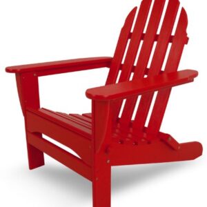 POLYWOOD AD5030SR Classic Folding Adirondack Chair, 38.5" H x31.25 W x 33.5" D, Sunset Red