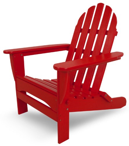 POLYWOOD AD5030SR Classic Folding Adirondack Chair, 38.5" H x31.25 W x 33.5" D, Sunset Red