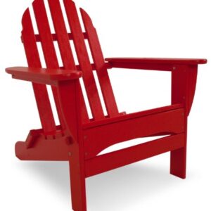 POLYWOOD AD5030SR Classic Folding Adirondack Chair, 38.5" H x31.25 W x 33.5" D, Sunset Red