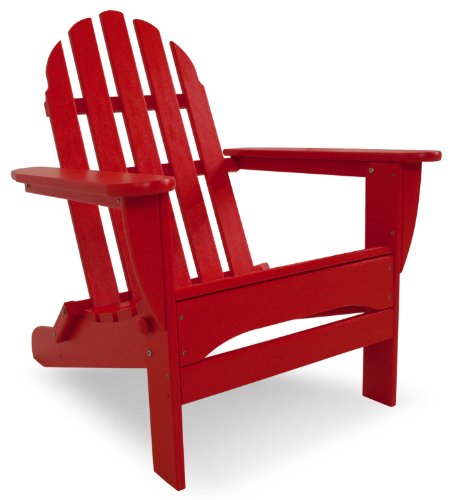 POLYWOOD AD5030SR Classic Folding Adirondack Chair, 38.5" H x31.25 W x 33.5" D, Sunset Red