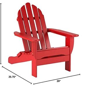 POLYWOOD AD5030SR Classic Folding Adirondack Chair, 38.5" H x31.25 W x 33.5" D, Sunset Red