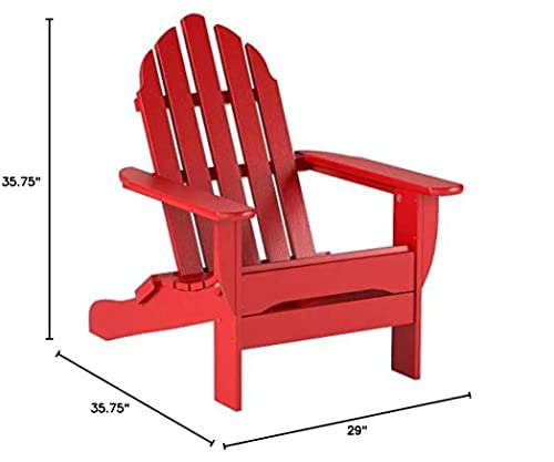 POLYWOOD AD5030SR Classic Folding Adirondack Chair, 38.5" H x31.25 W x 33.5" D, Sunset Red