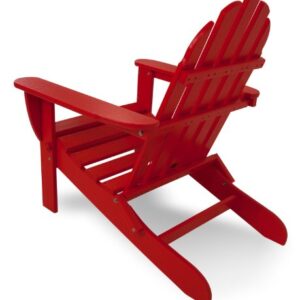 POLYWOOD AD5030SR Classic Folding Adirondack Chair, 38.5" H x31.25 W x 33.5" D, Sunset Red