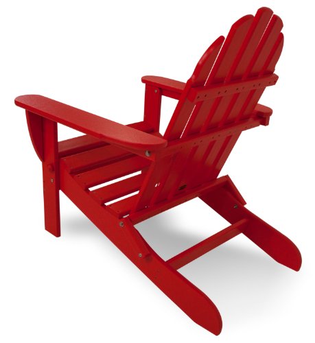 POLYWOOD AD5030SR Classic Folding Adirondack Chair, 38.5" H x31.25 W x 33.5" D, Sunset Red