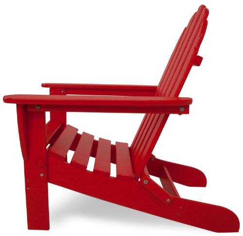 POLYWOOD AD5030SR Classic Folding Adirondack Chair, 38.5" H x31.25 W x 33.5" D, Sunset Red