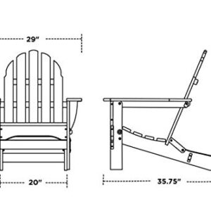 POLYWOOD AD5030SR Classic Folding Adirondack Chair, 38.5" H x31.25 W x 33.5" D, Sunset Red