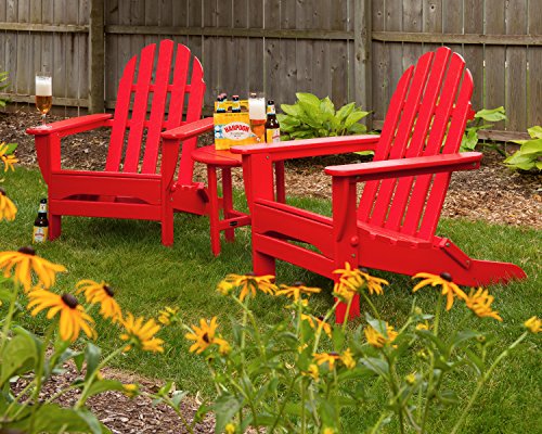 POLYWOOD AD5030SR Classic Folding Adirondack Chair, 38.5" H x31.25 W x 33.5" D, Sunset Red