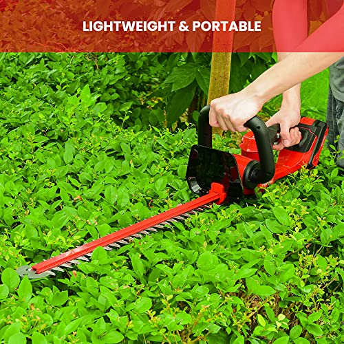 PULITUO 20V Cordless Battery Hedge Trimmer,23.5-inch Dual-Action Laser Blade, 3/5” Cutting Capacity, 2400 SPM, 2.0Ah Li-ion Battery, Lightweight & Compact Trimmer, Gardening Hand Pruner,Shrub Trimmer