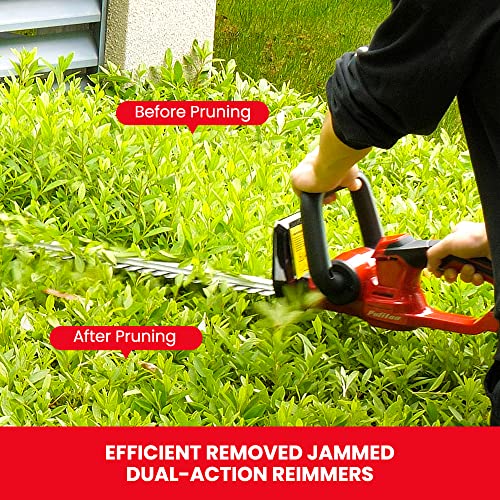 PULITUO 20V Cordless Battery Hedge Trimmer,23.5-inch Dual-Action Laser Blade, 3/5” Cutting Capacity, 2400 SPM, 2.0Ah Li-ion Battery, Lightweight & Compact Trimmer, Gardening Hand Pruner,Shrub Trimmer