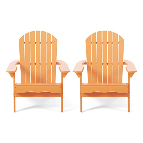 Christopher Knight Home Doris Outdoor Adirondack Chair (Set of 2), Tangerine