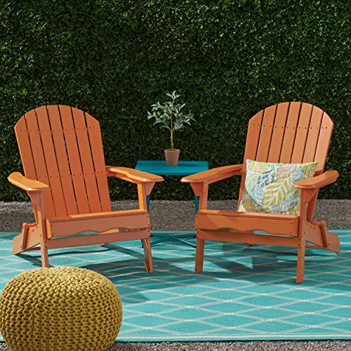 Christopher Knight Home Doris Outdoor Adirondack Chair (Set of 2), Tangerine