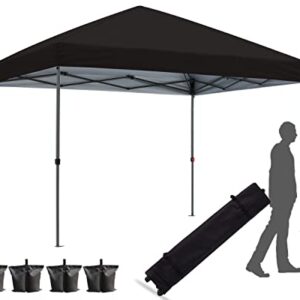 HLong Pop Up Canopy Tent Outdoor Portable Easy Canopy Tent (10x10, Black)