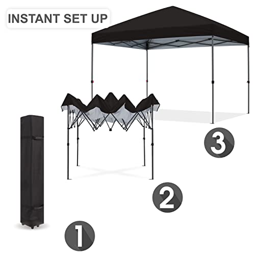 HLong Pop Up Canopy Tent Outdoor Portable Easy Canopy Tent (10x10, Black)